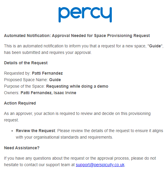 Percy Collaborate - Approving Requests